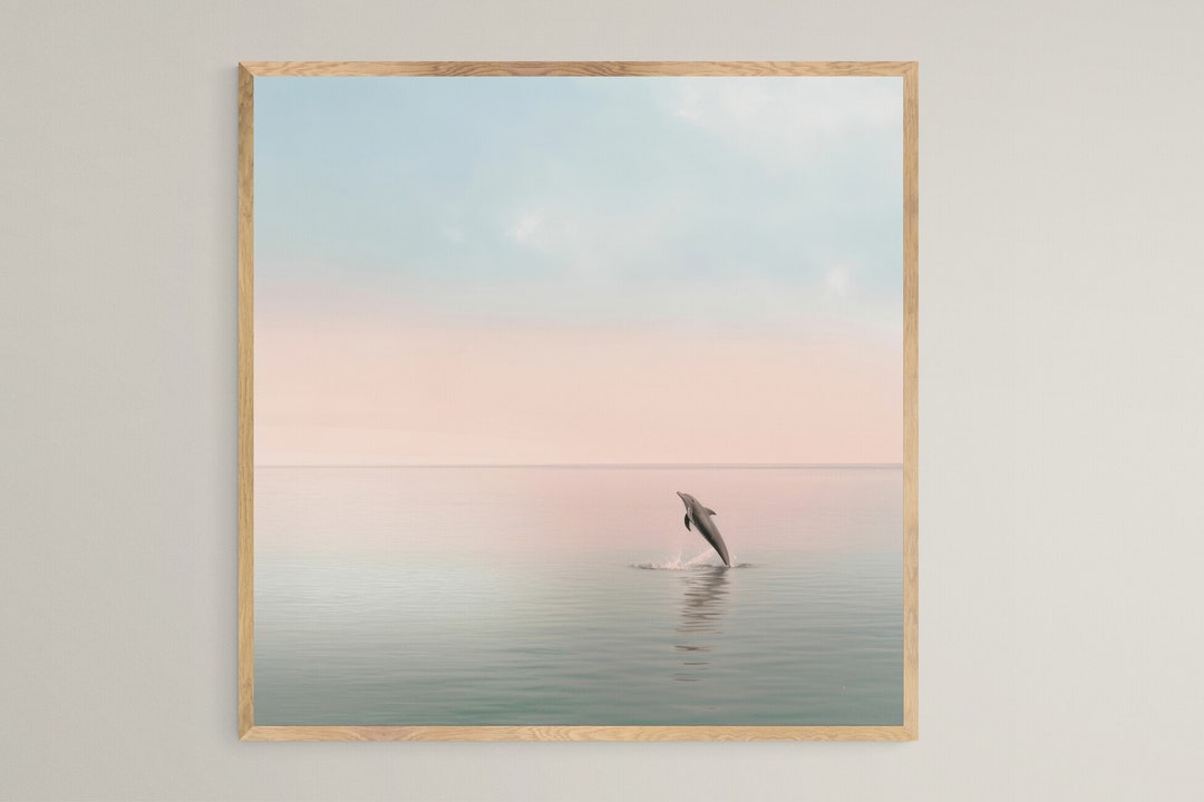 Dolphin Wall Art, Pastel Dolphin Wall Art, Pastel Wall Art, Printable ...