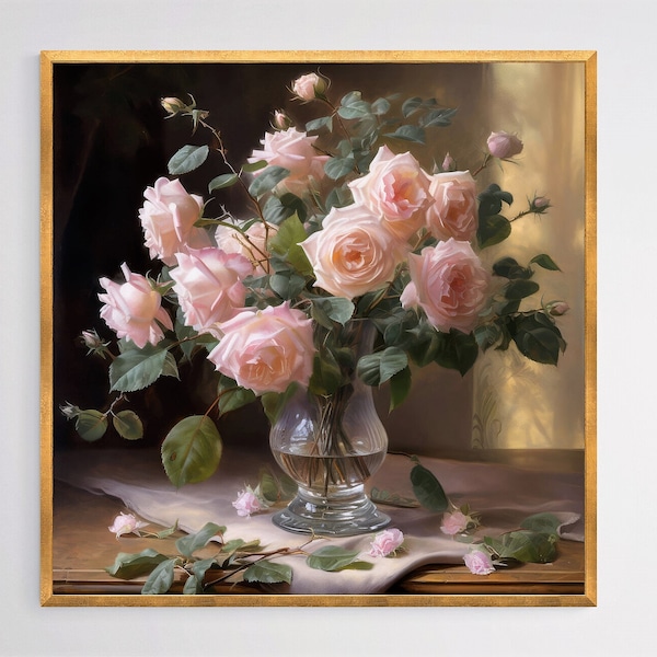 Pink Rose Print - Etsy