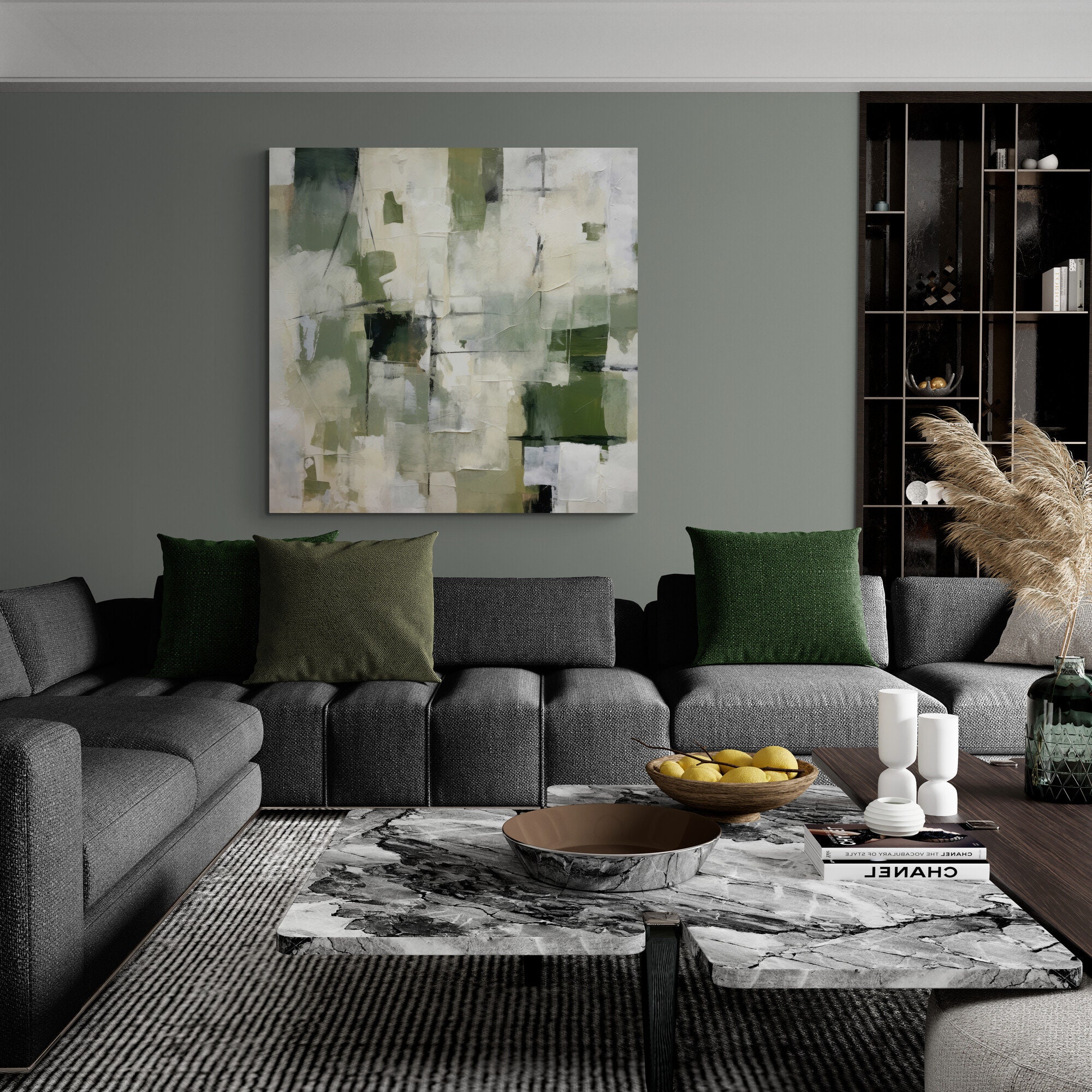 Abstract Wall Art, Green Abstract Wall Art, Modern Wall Art, Printable ...