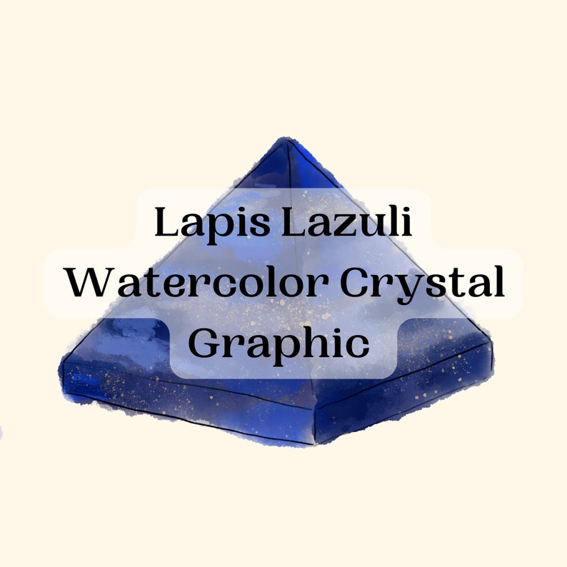 Lapis Lazuli Watercolor PNG Graphic for Printables, Lead Magnets, Social Posts, Crafts ...