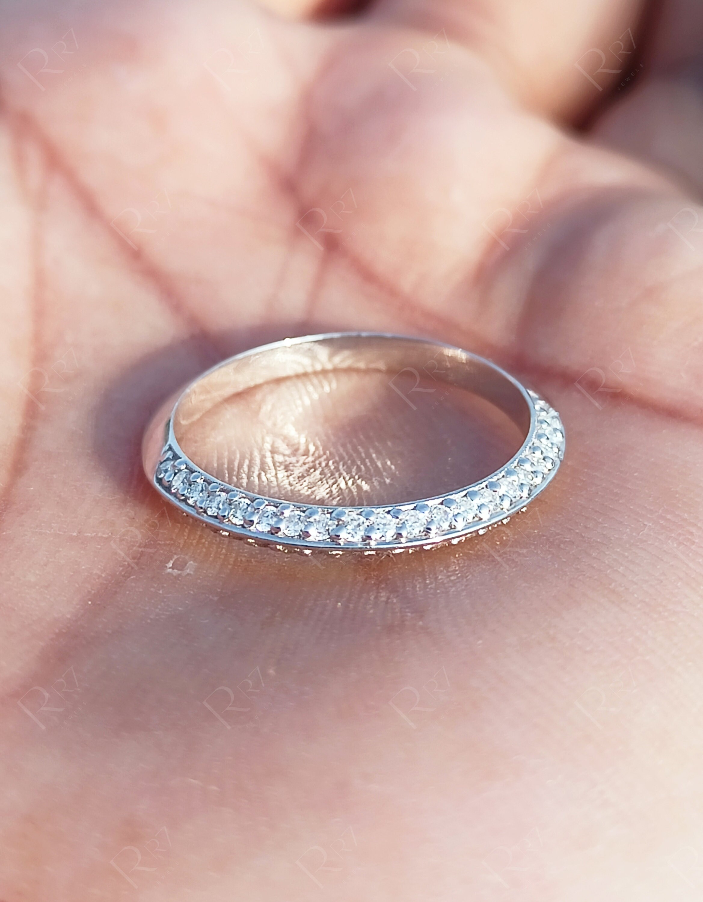 Knife Edge Wedding Bands Women, Half Eternity Stackable Rings ...