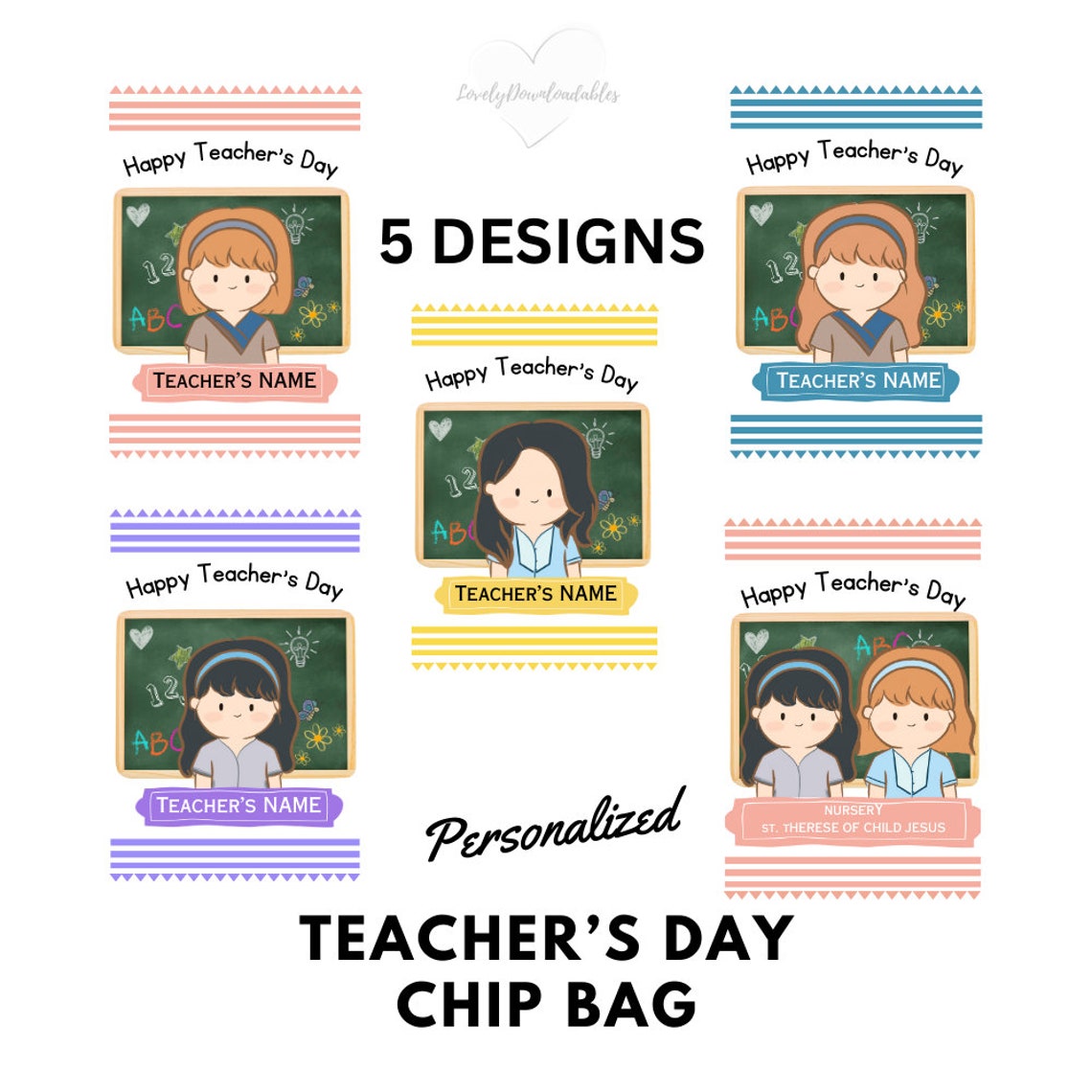 PERSONALIZED Female Teacher's Day Chip Bag Gift Party - Etsy