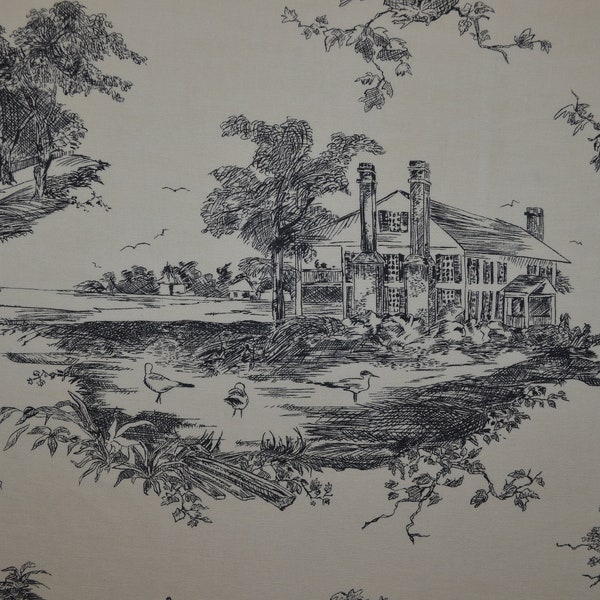 Black Toile Fabric - Etsy