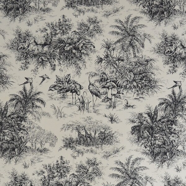 Black Toile Fabric - Etsy