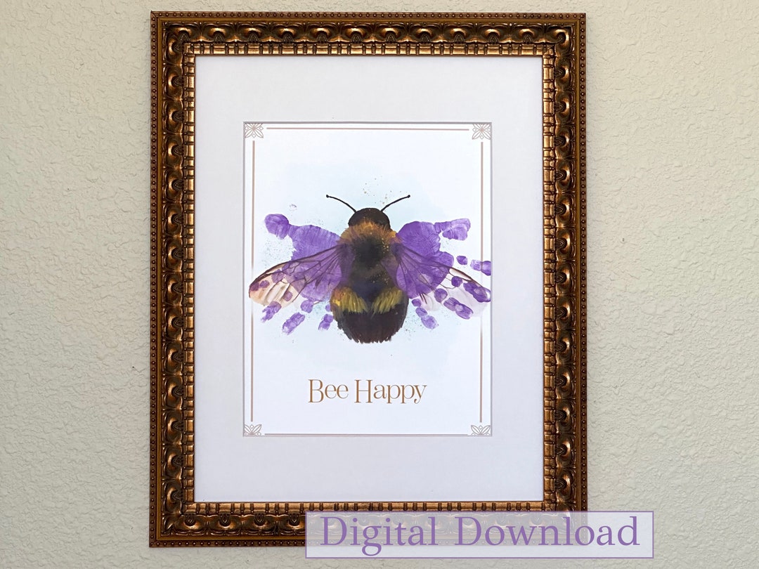 Bee Happy | Handprint Craft | Baby Toddler Gift | Digital Download ...