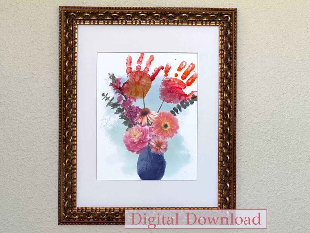 Vase of Watercolor Flowers for Two | Handprint Craft | Baby Toddler ...