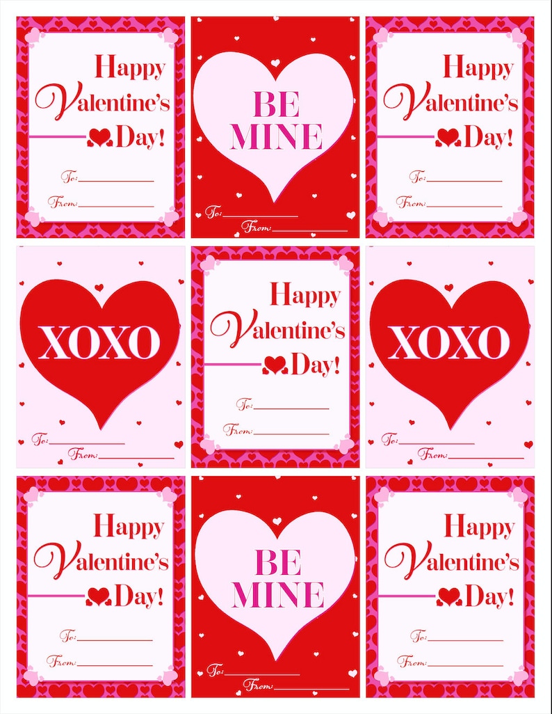 Classic Valentine's Day Cards | Classroom Valentine's Day Cards for ...
