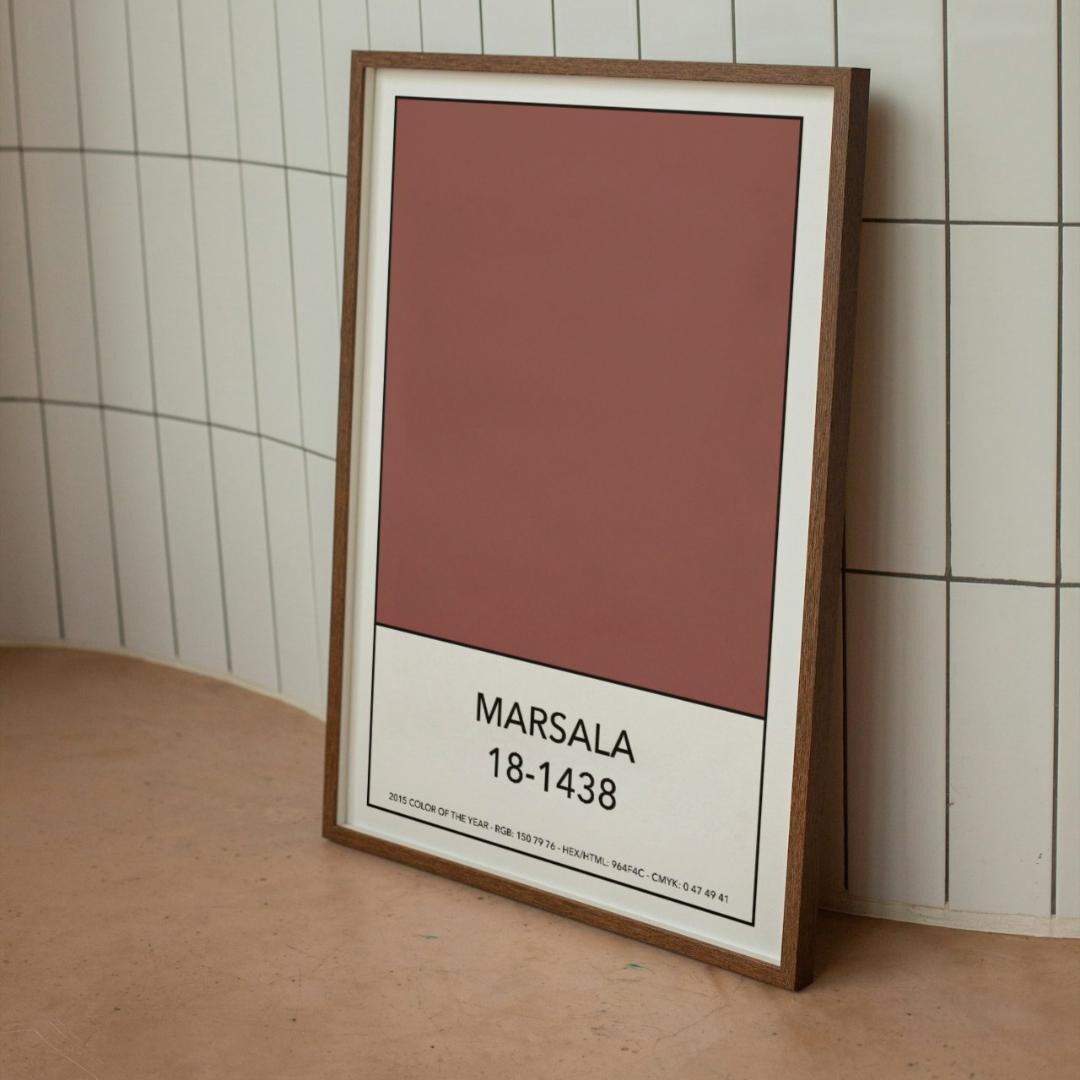 MARSALA • Color of the Year Edition • Minimalist Wall Art Decor ...