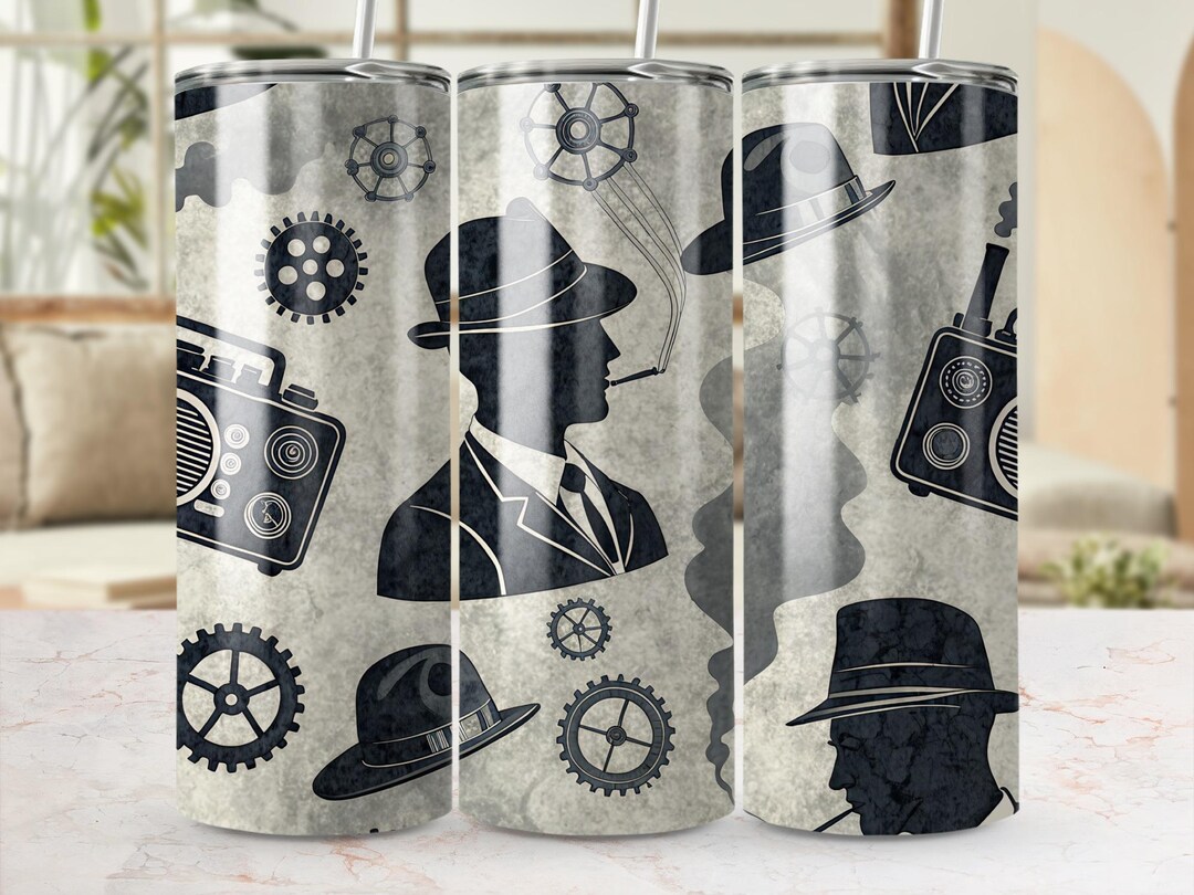 Steampunk Gangster Tumbler Wrap: Vintage Gears PNG (digital Download ...