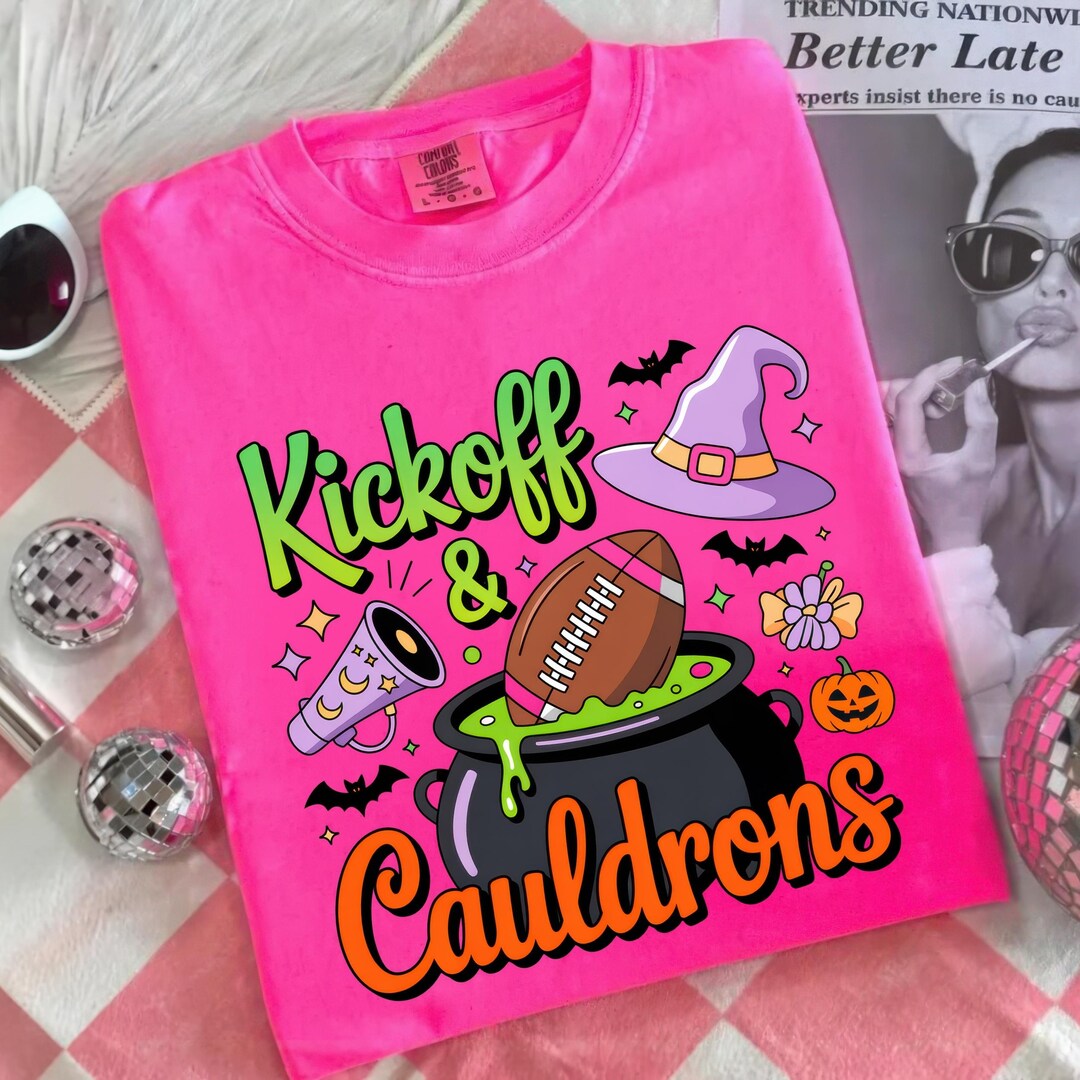 Kickoff and Cauldrons Png, Halloween Football Png, Witchy Football Mom ...