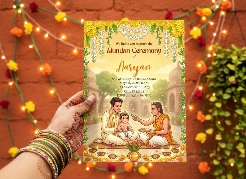 Mundan Ceremony Invitation | Mundan Sanskar Invite | Hindu Baby Boy ...