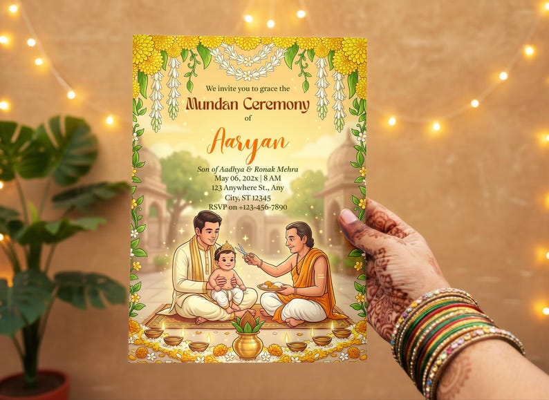 Mundan Ceremony Invitation | Mundan Sanskar Invite | Hindu Baby Boy ...