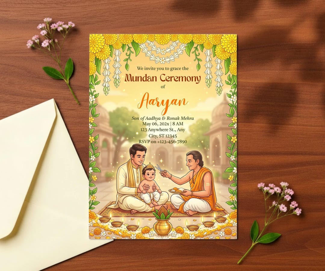 Mundan Ceremony Invitation | Mundan Sanskar Invite | Hindu Baby Boy ...