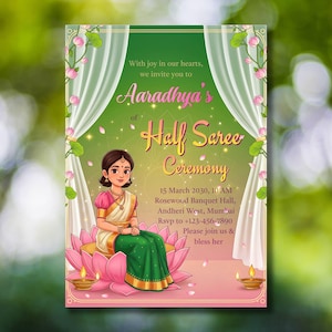 Half Saree Invitation,langa Voni Puberty Function South Indian Puberty ...