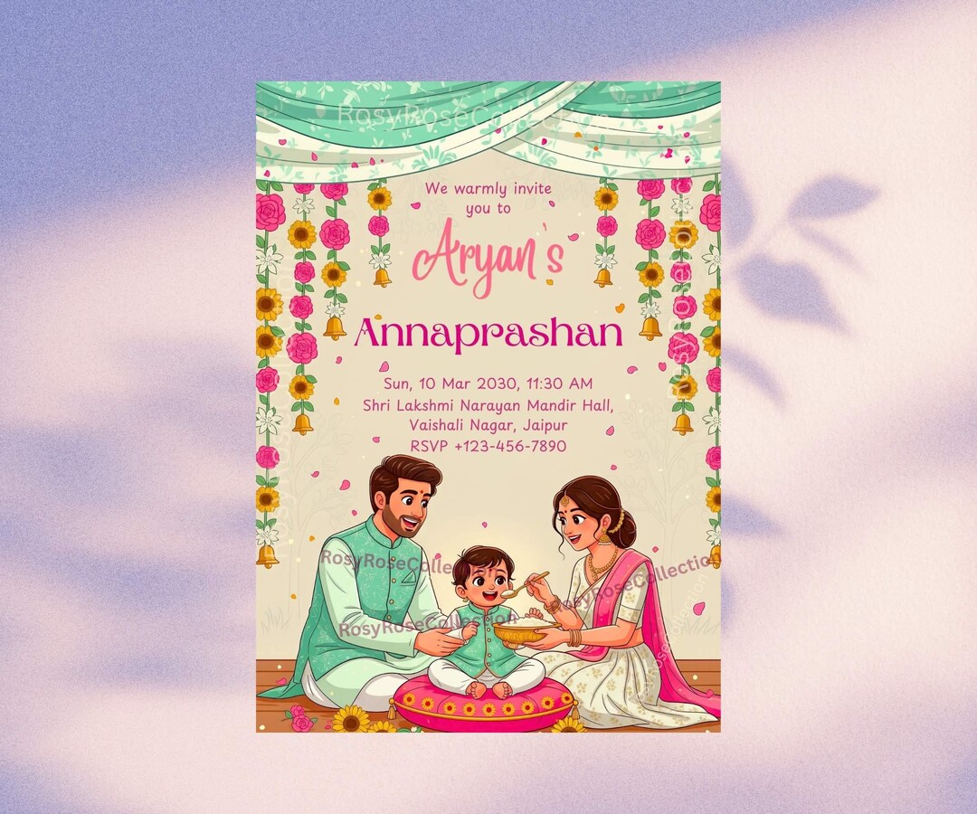 Annaprashan Invitation, Rice Feeding Ceremony, Indian Baby Boy, Parents ...
