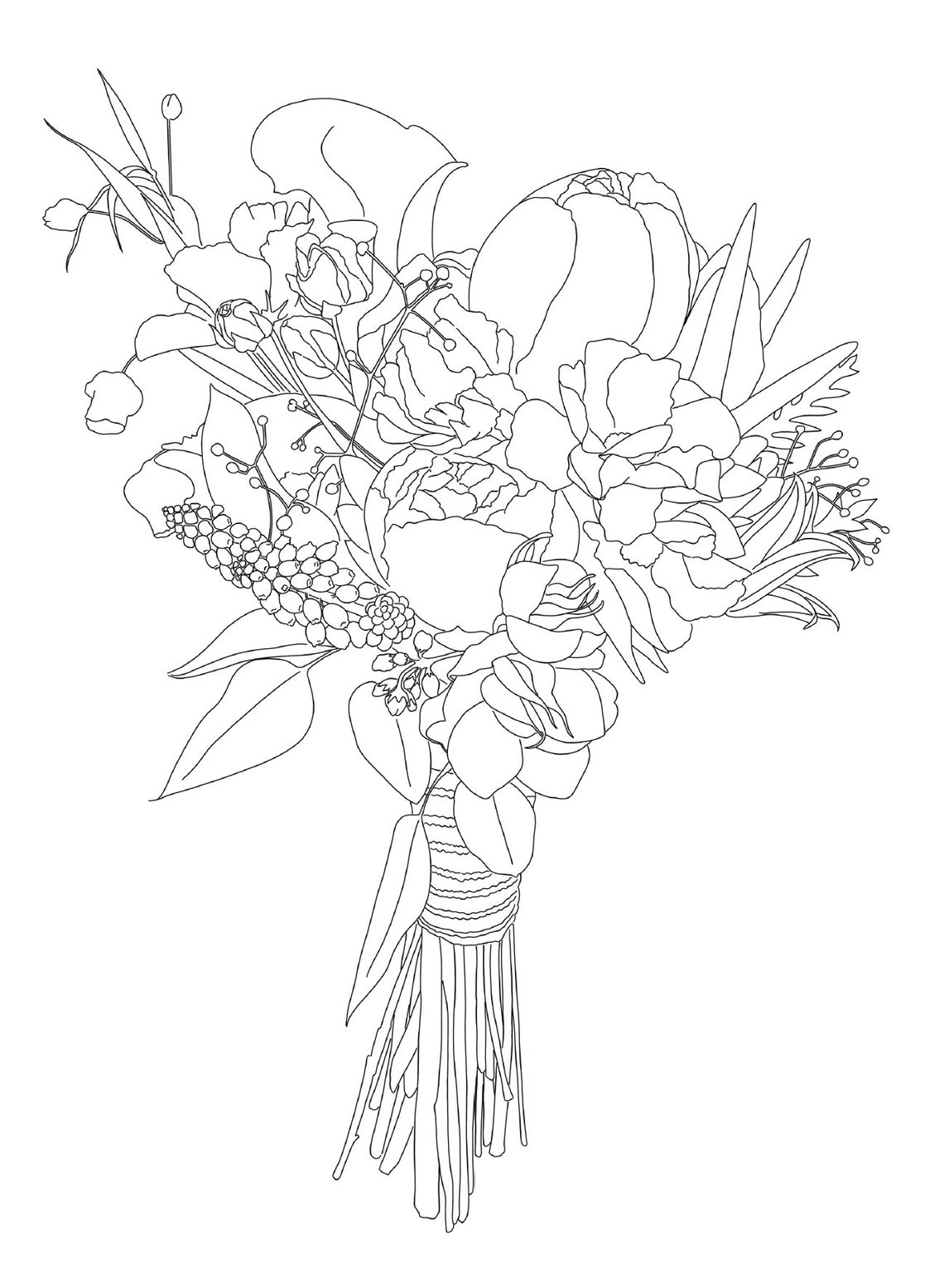 10 Floral Arrangement Coloring Pages for Adults Printable - Etsy