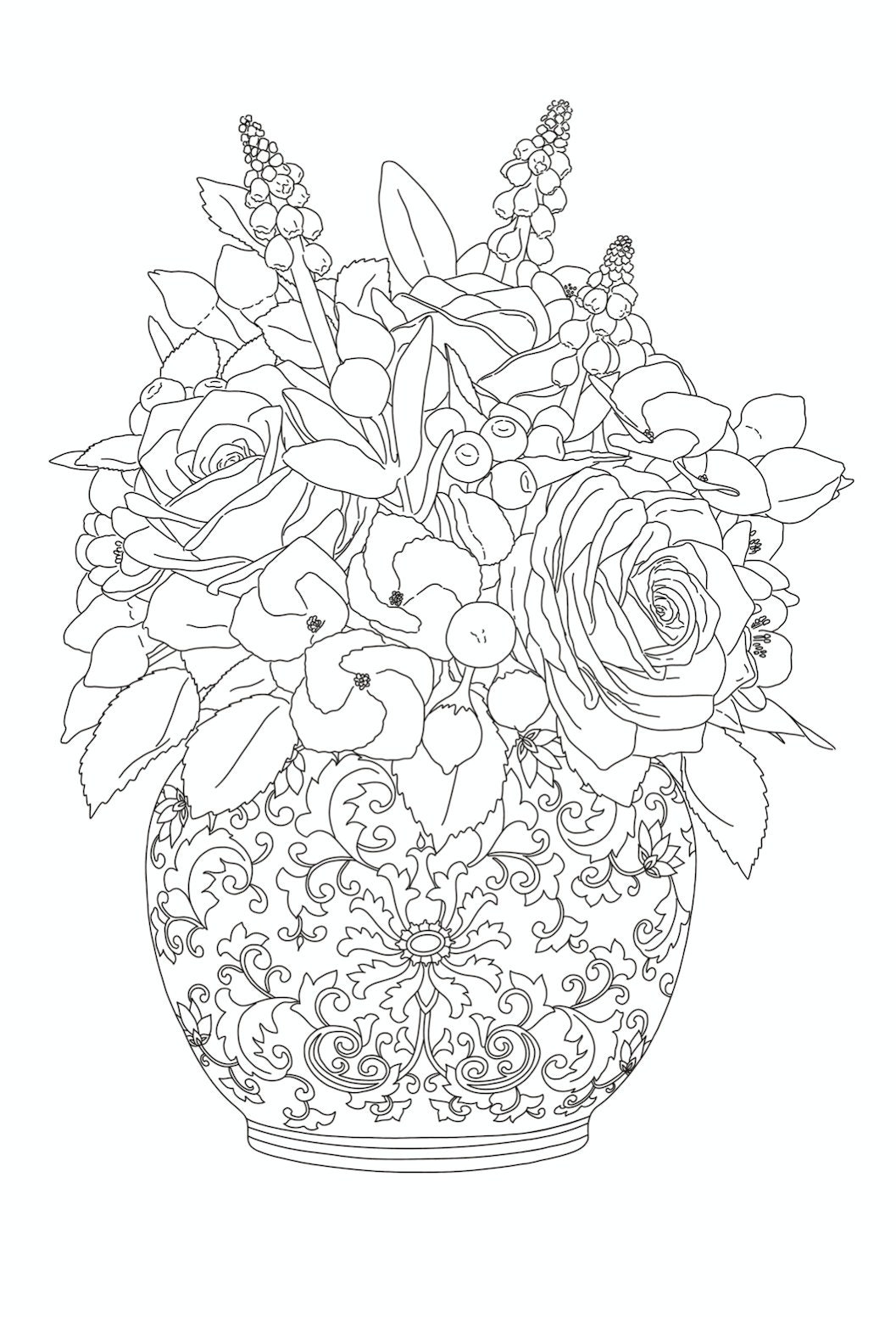 Floral Arrangement Coloring Pages Coloring Pages