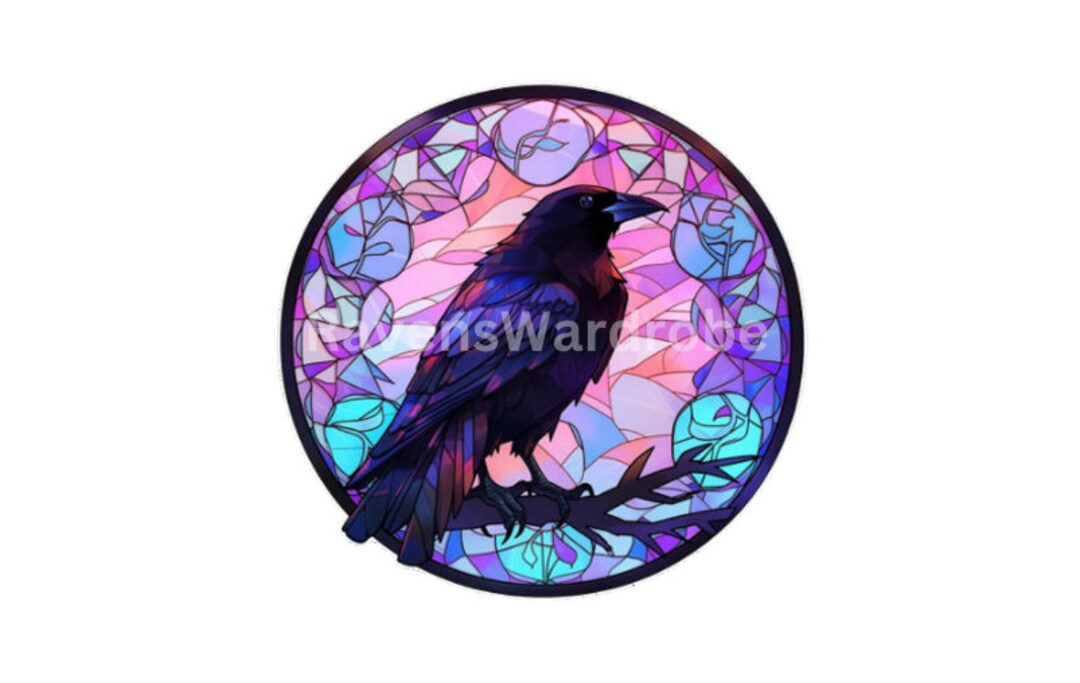 Raven Stained Glass PNG Digital File - Etsy