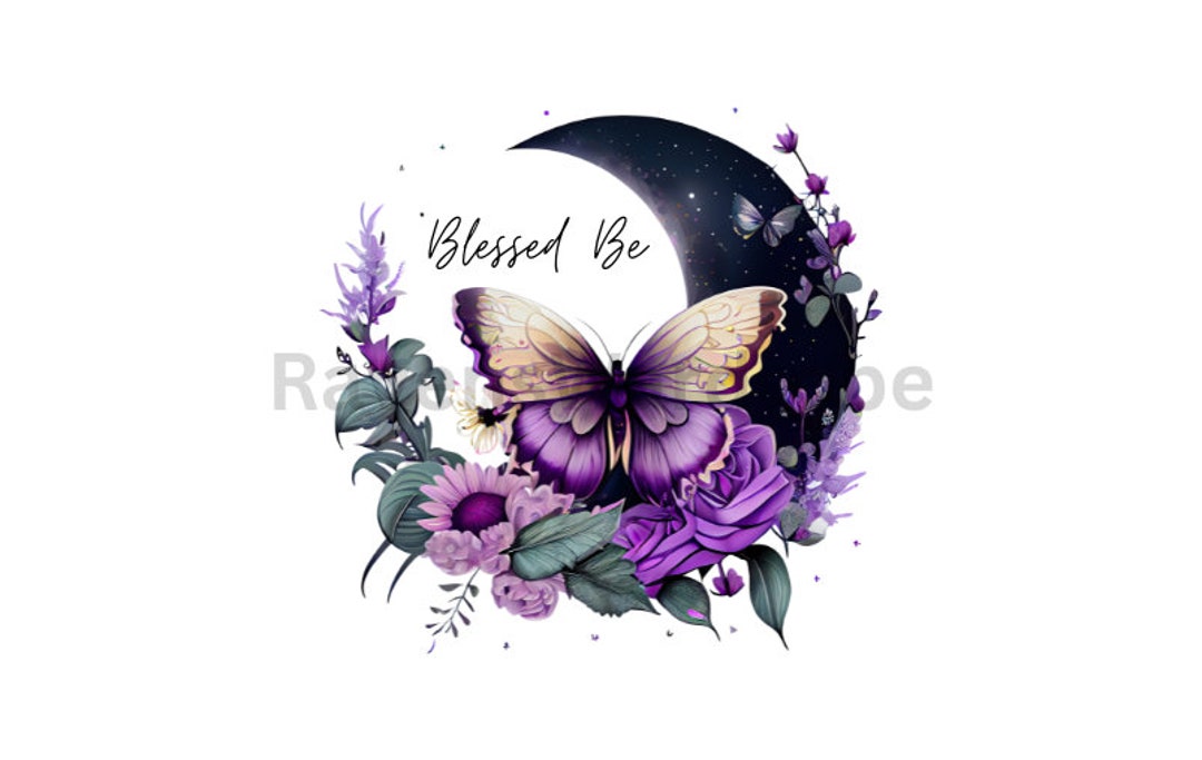 Blessed Be Moon Moth PNG Digital File - Etsy