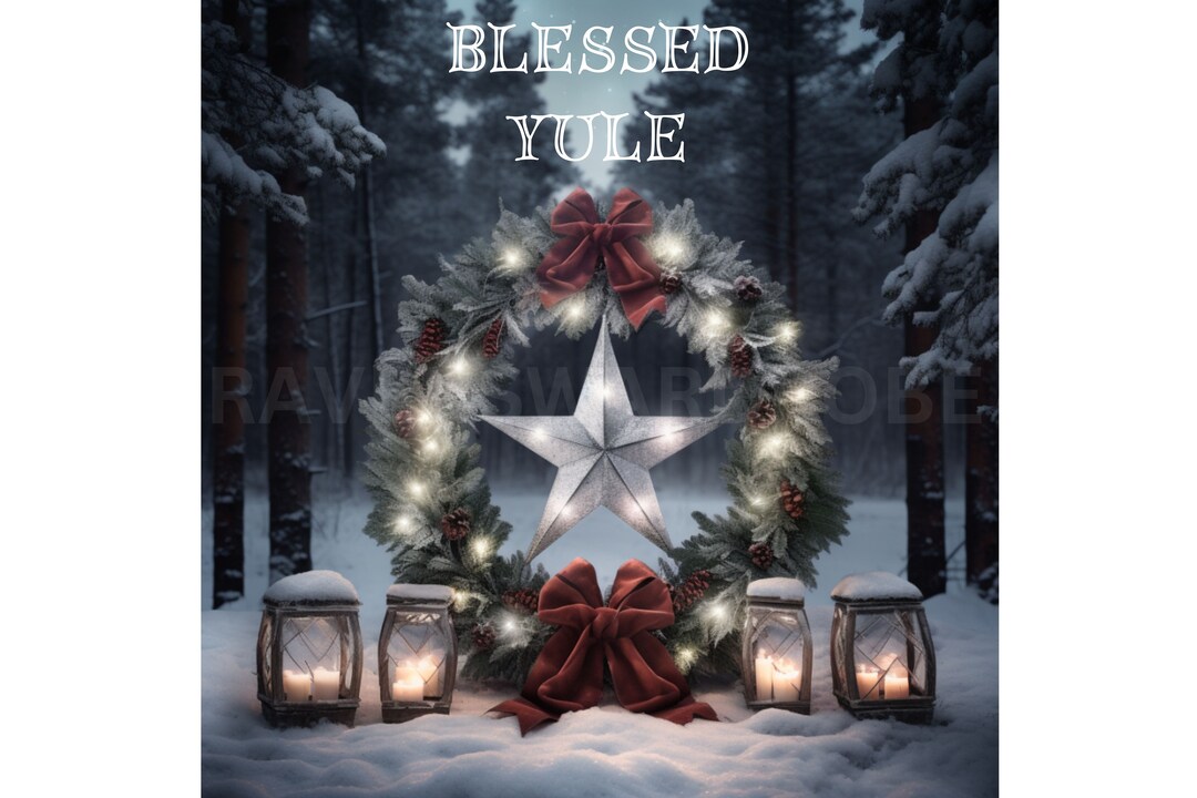 Blessed Yule PNG File - Etsy