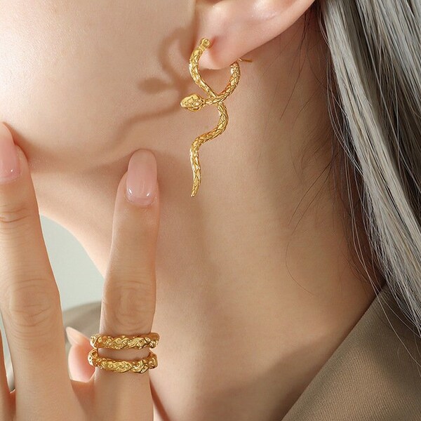 Snake Earrings - Etsy