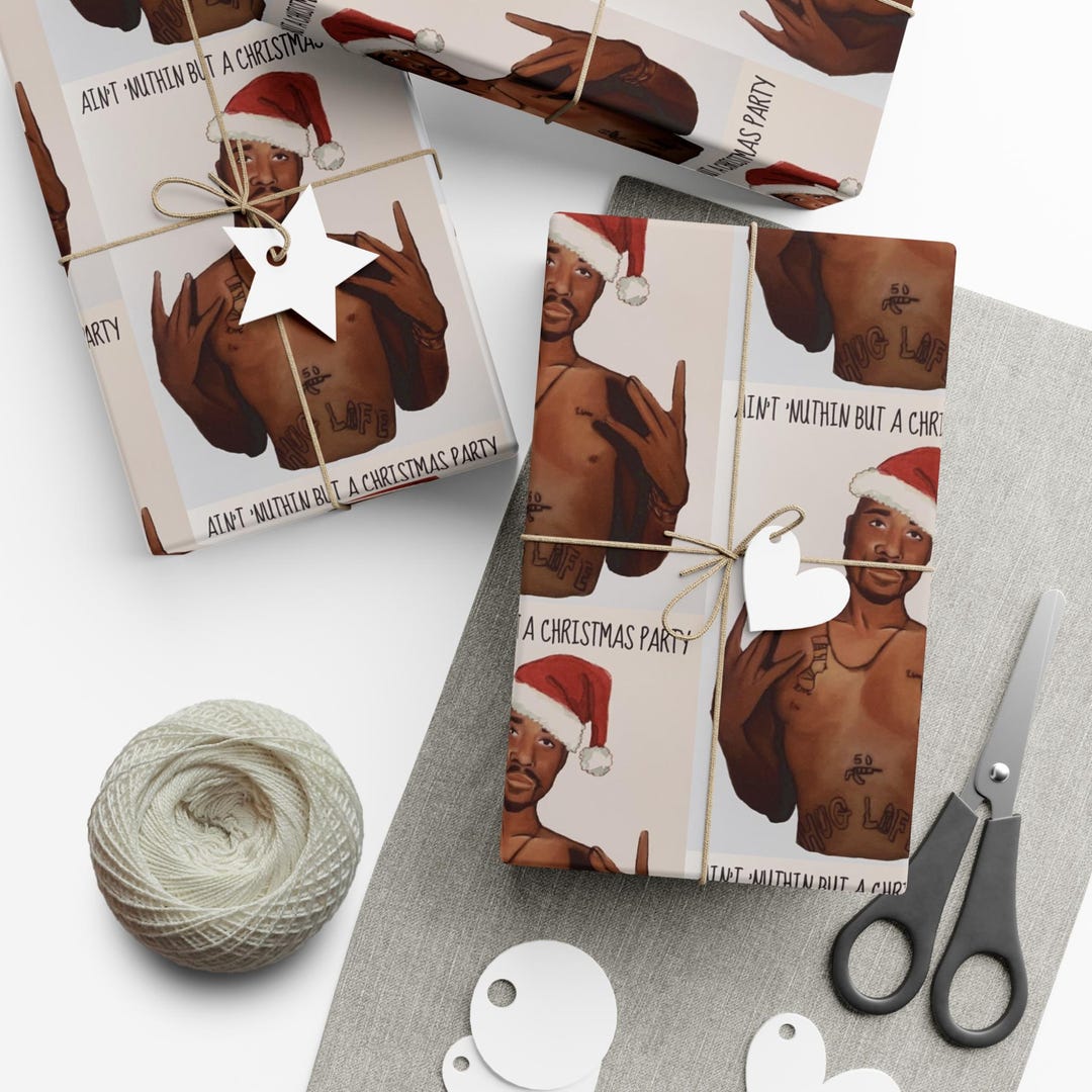 Christmas Hip Hop Gift Wrap Papers, Holiday Wrapping Paper, Festive ...