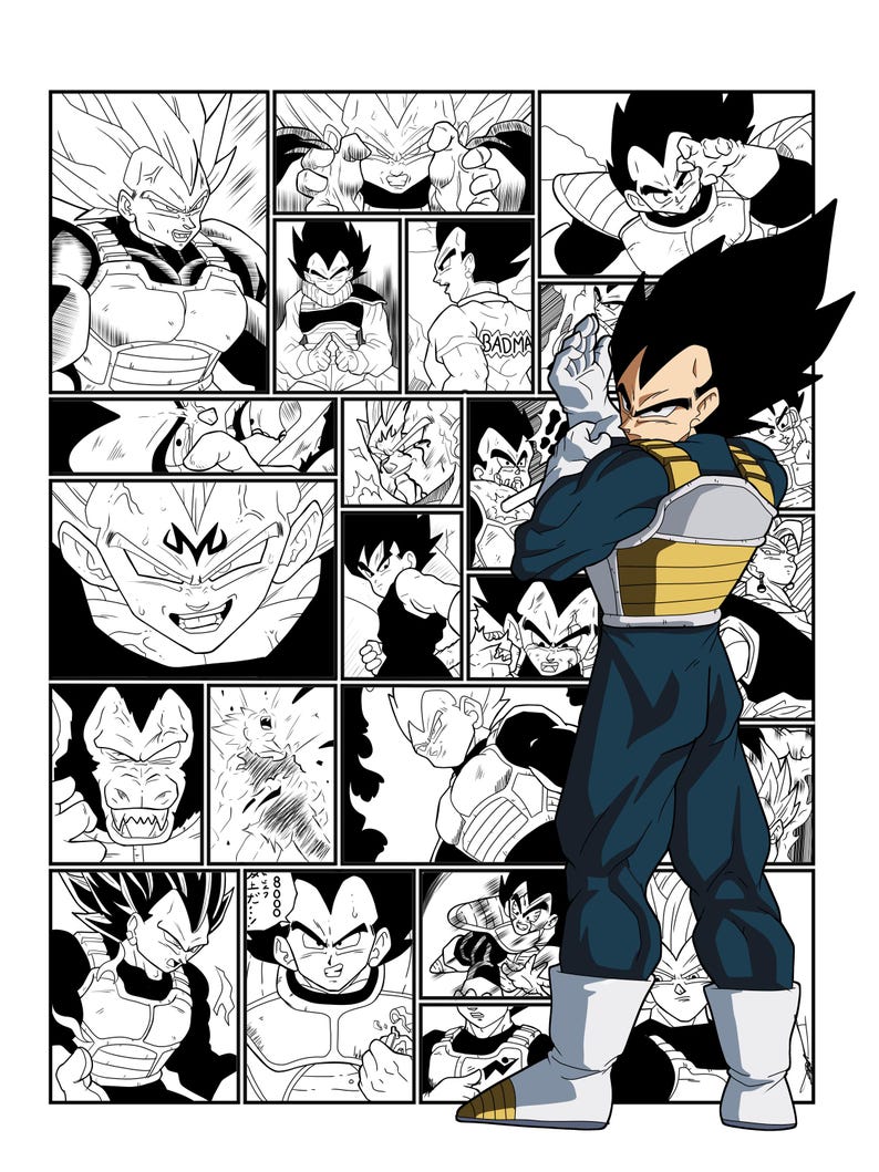 DBZ Character Manga Panel - Etsy