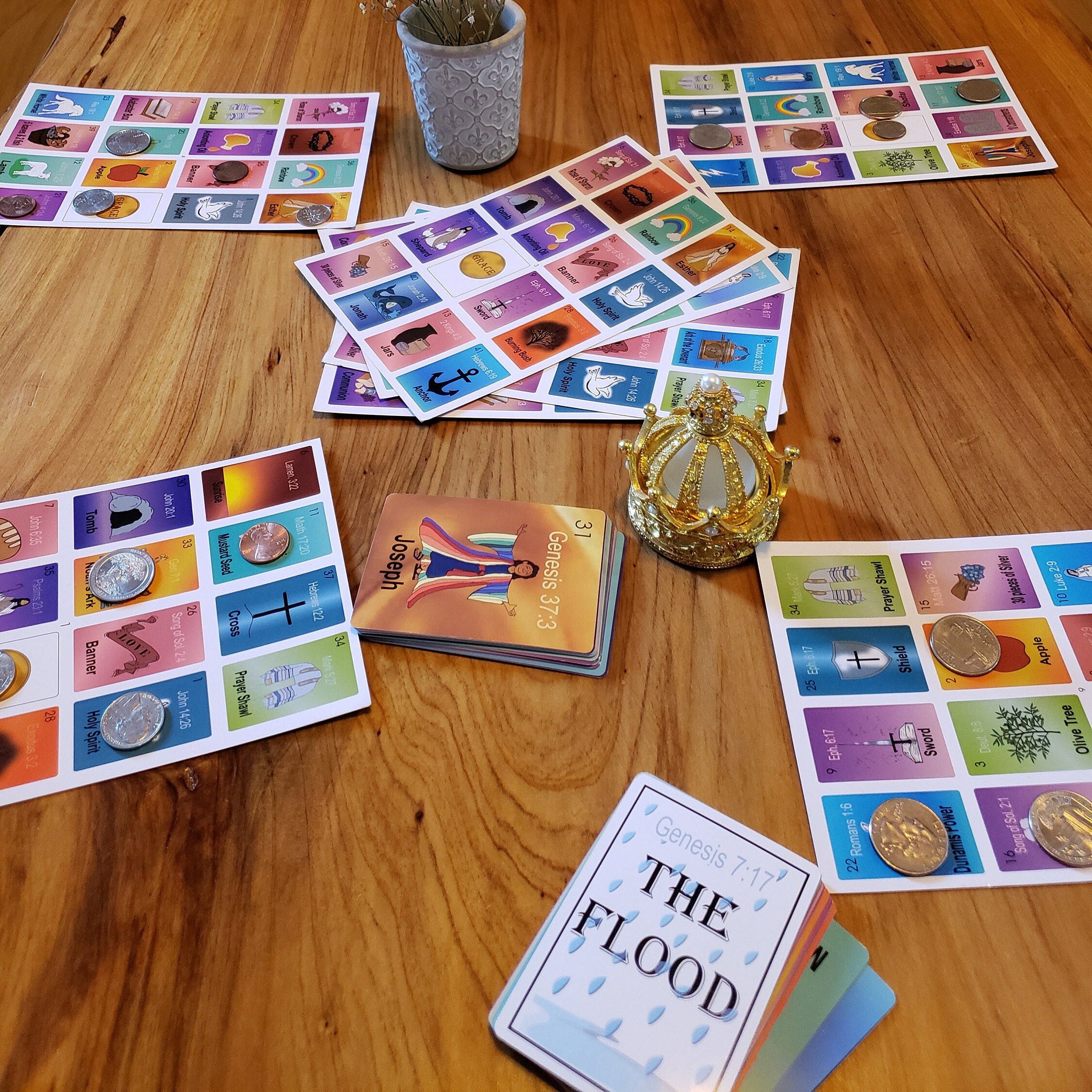 Bible Loteria Game, 10 Player Boards, Religious Christian Card Game ...