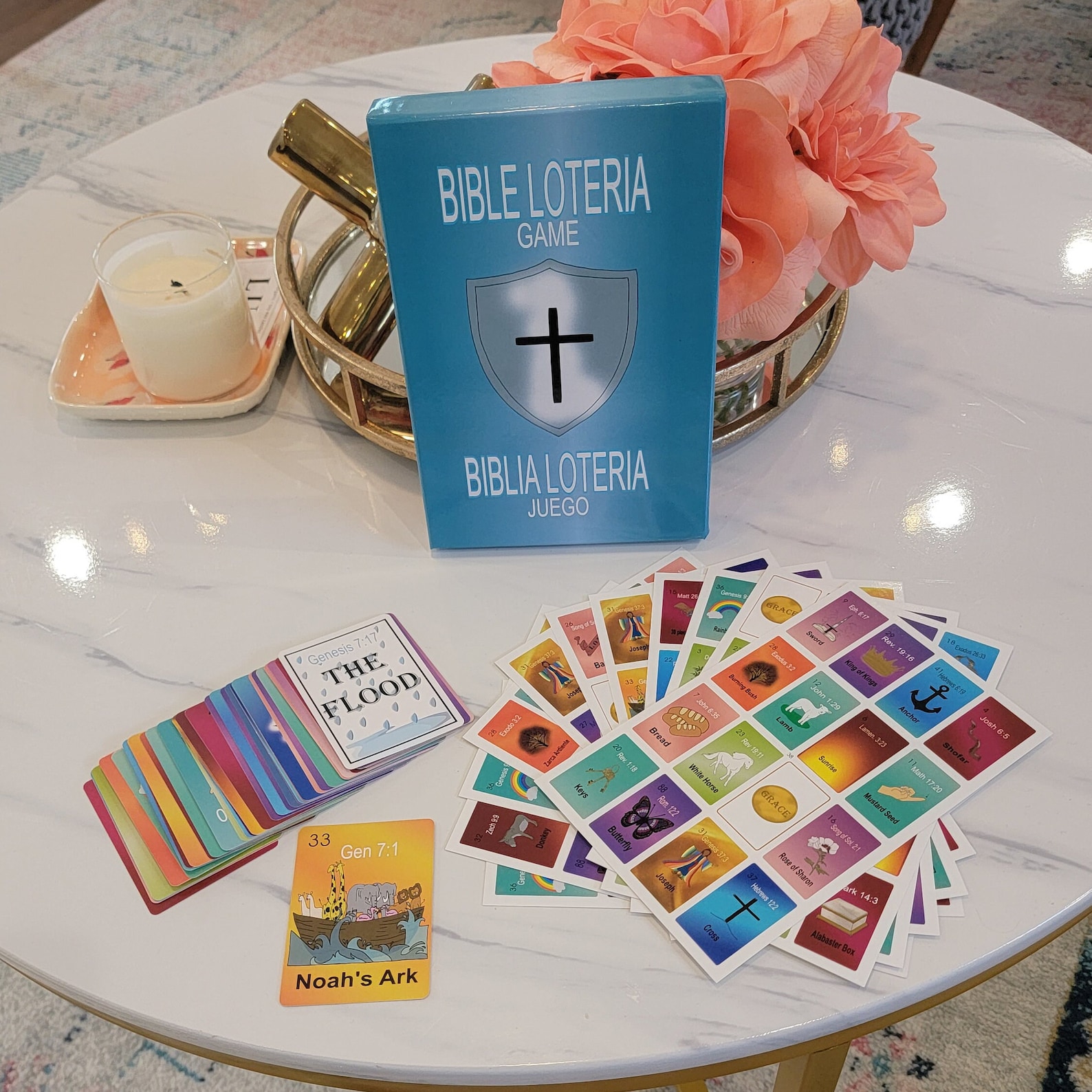 Bible Loteria Game, 10 Player Boards, Religious Christian Card Game ...