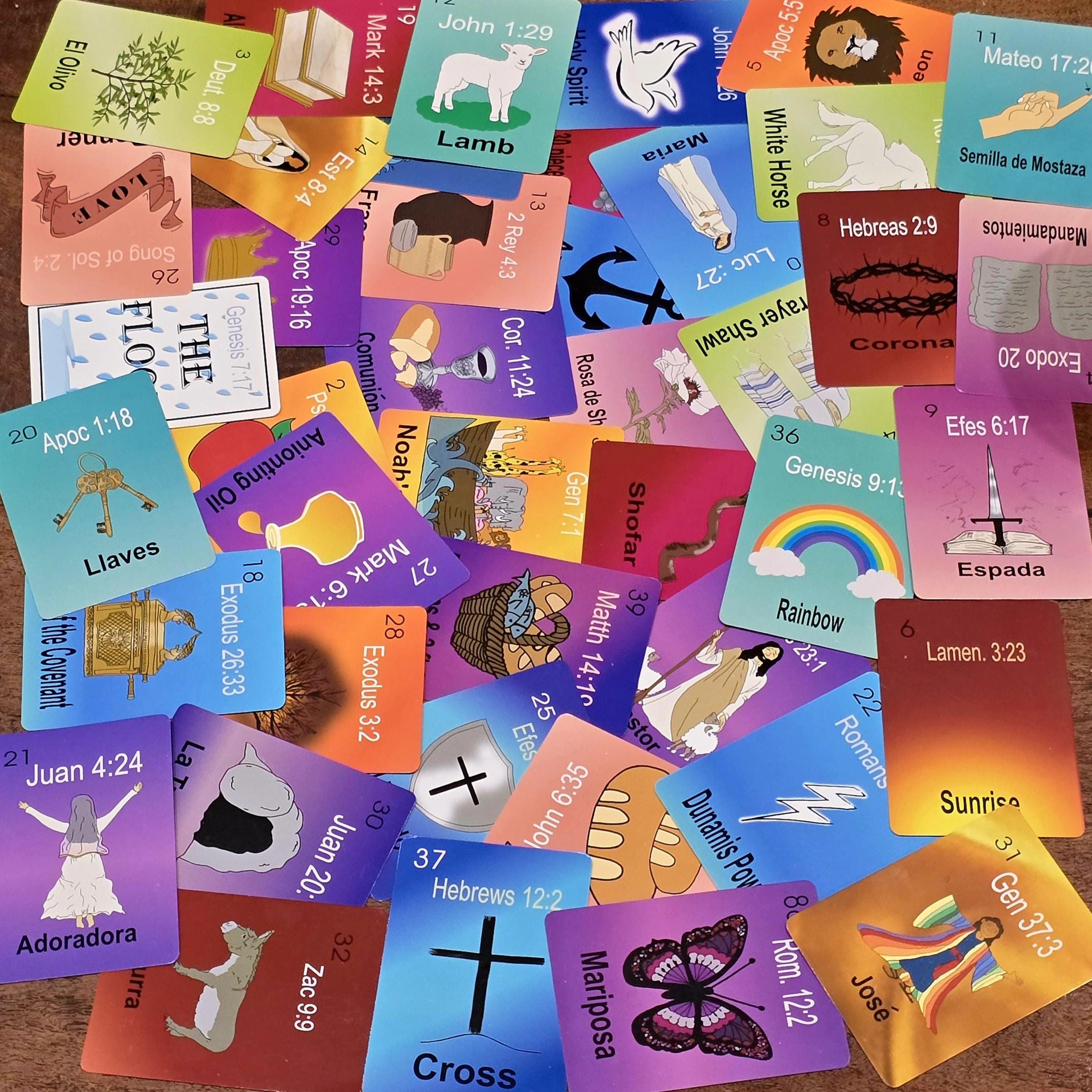 Bible Loteria Game Large Pack 20 Player Boards and Deck of Cards ...