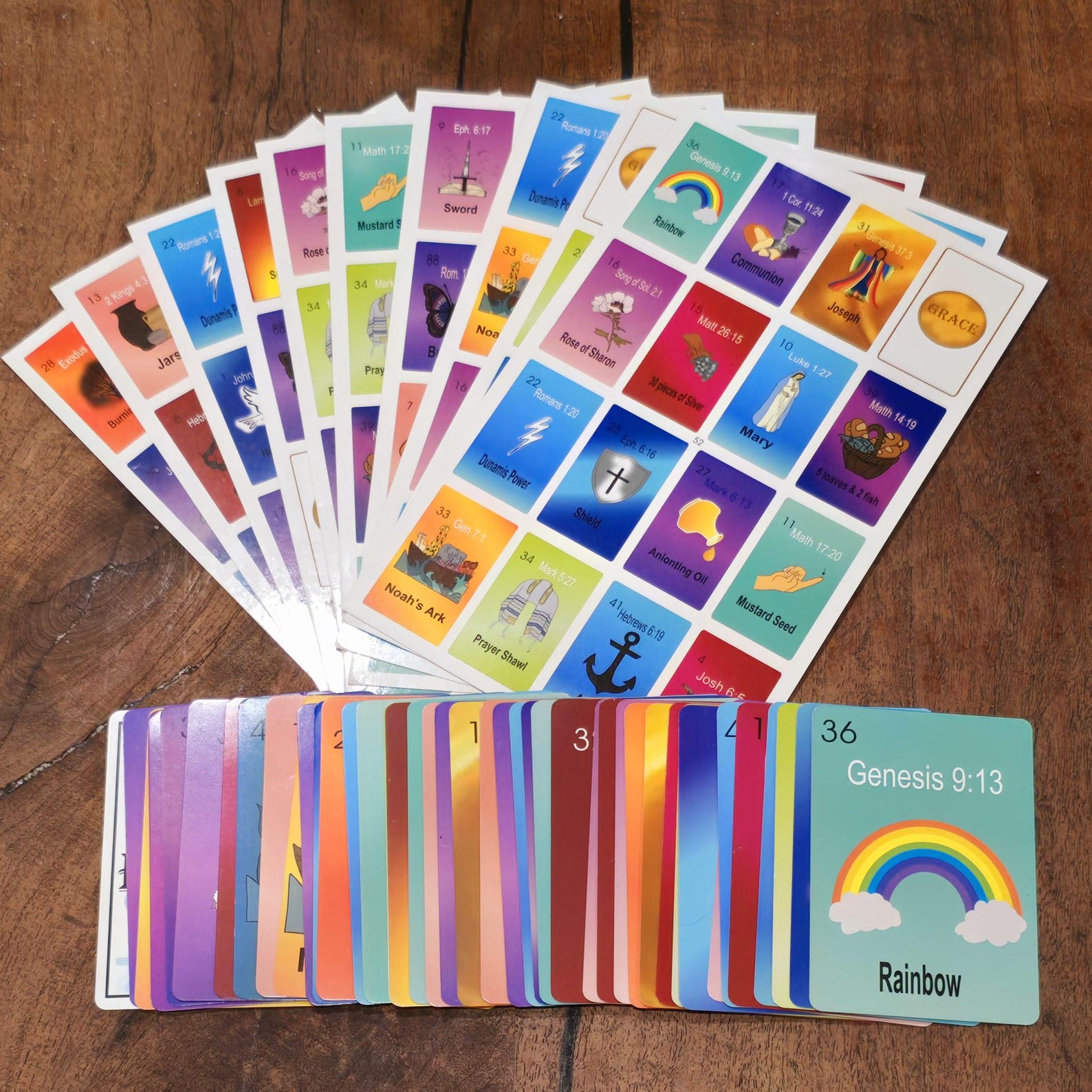 Bible Loteria Game Large Pack 20 Player Boards and Deck of Cards ...