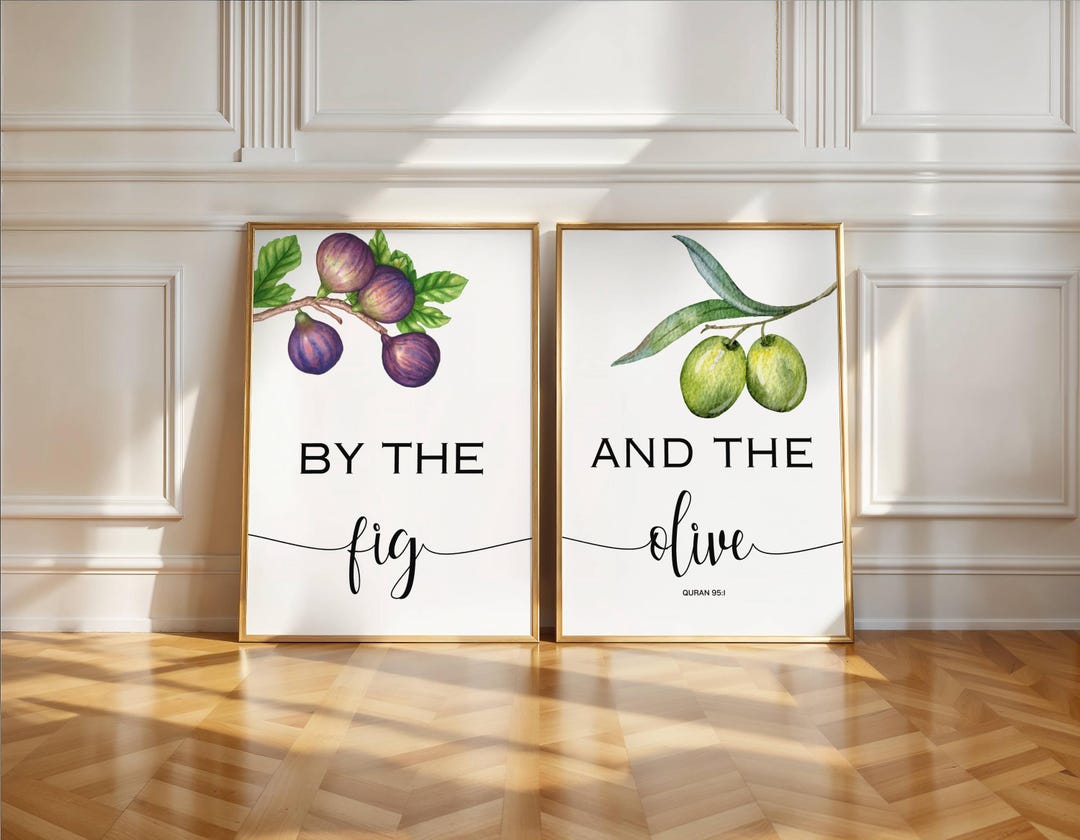 Fig and Olive Quran Fruit Set of 2 Islamic Wall Art, Sunnah Food Poster ...