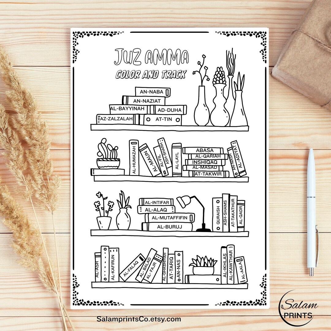 Juz Amma Surah Tracker: Quran Memorization Coloring Sheet (digital ...