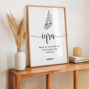 Quran Quote Iqra Calligraphy Art,printable Islamic Wall Art, Modern ...