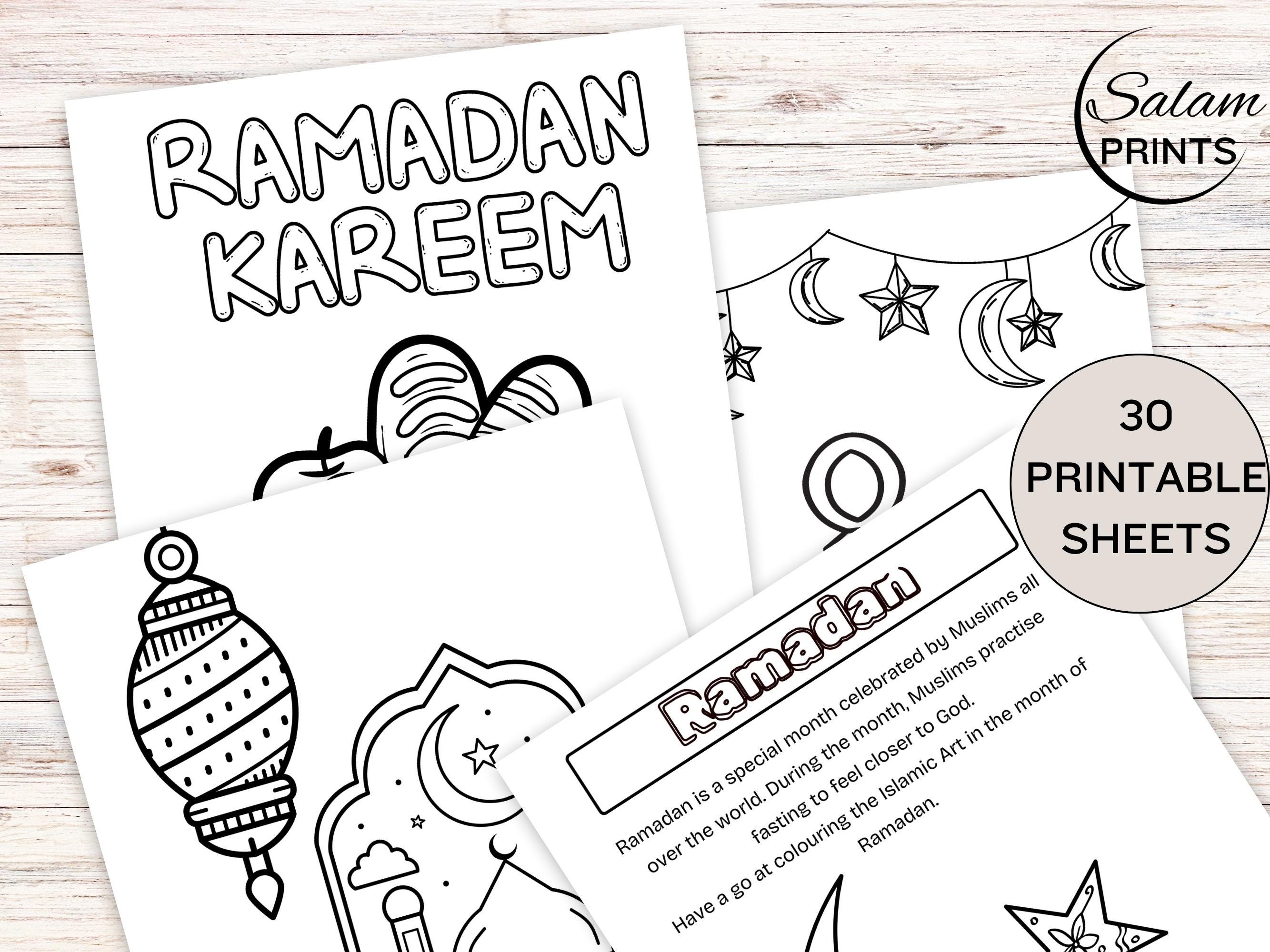 30 Printable Ramadan Activity Sheets for Kids |eid Mubarak DIY Coloring ...