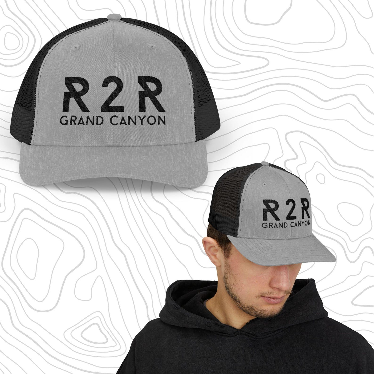 Personalized Rim to Rim Trucker Hat, Rim to Rim, Hiking, Black ...