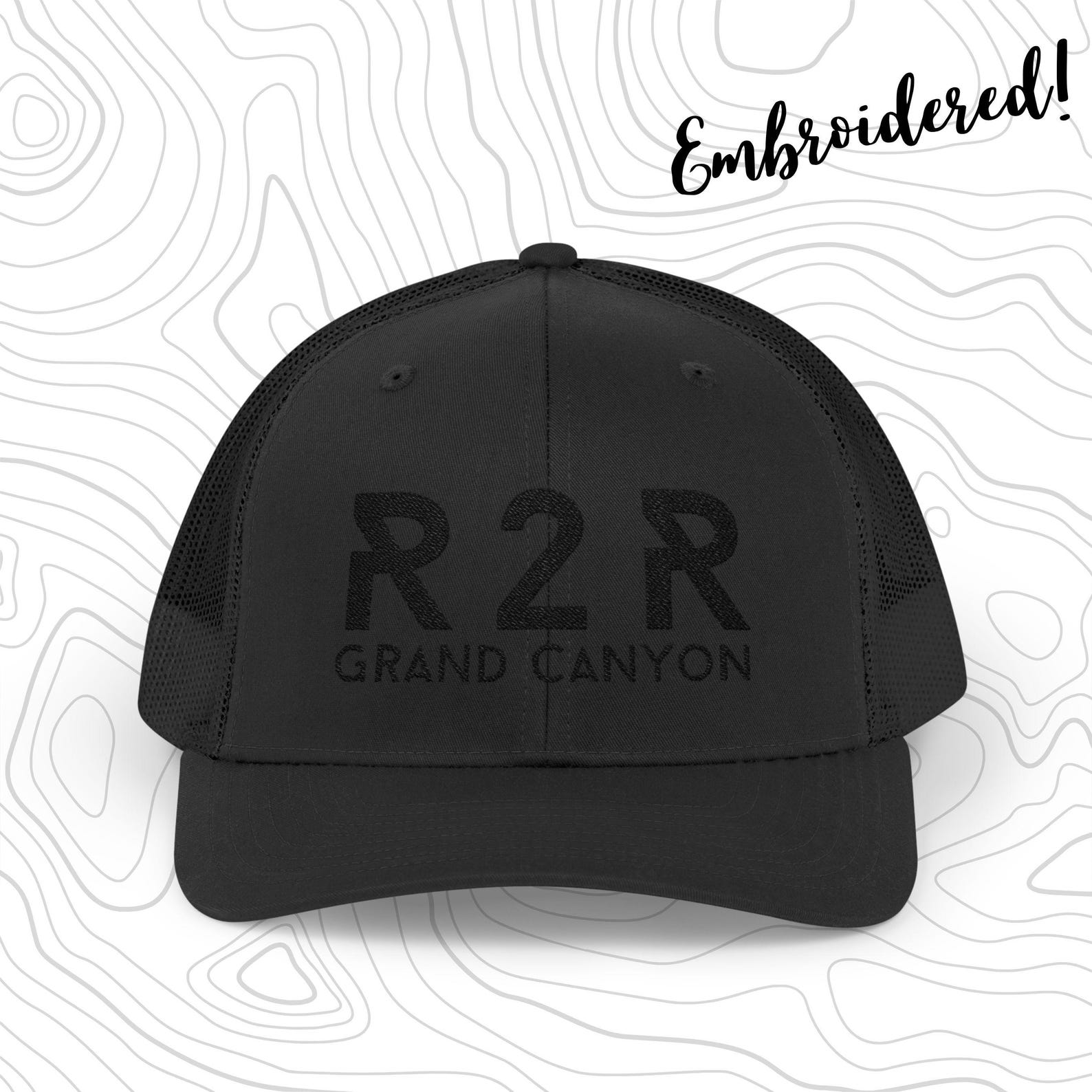 Personalized Rim to Rim Trucker Hat, Rim to Rim, Hiking, Black ...