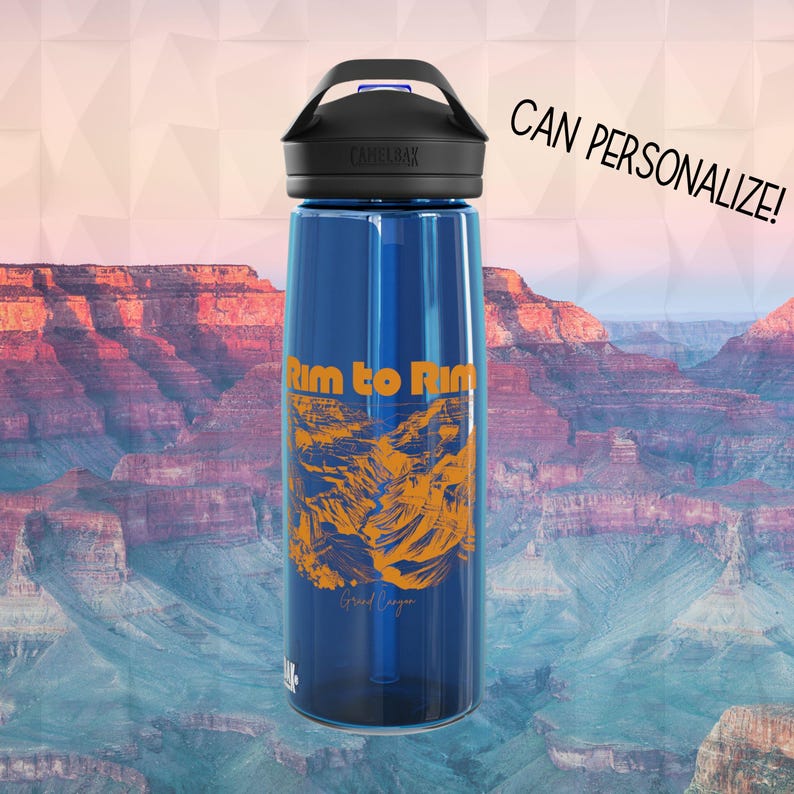 Personalized Grand Canyon Water Bottle, Rim to Rim Hiking Gift - Etsy