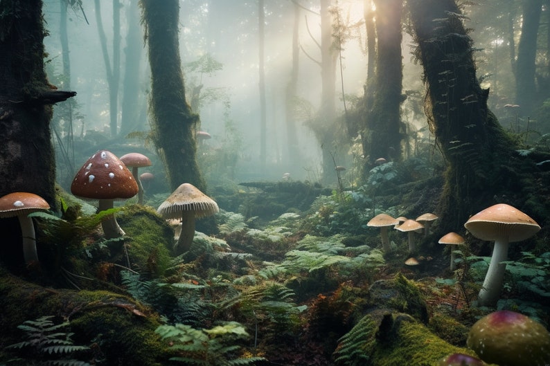 Magical Forest Digital Background - Etsy