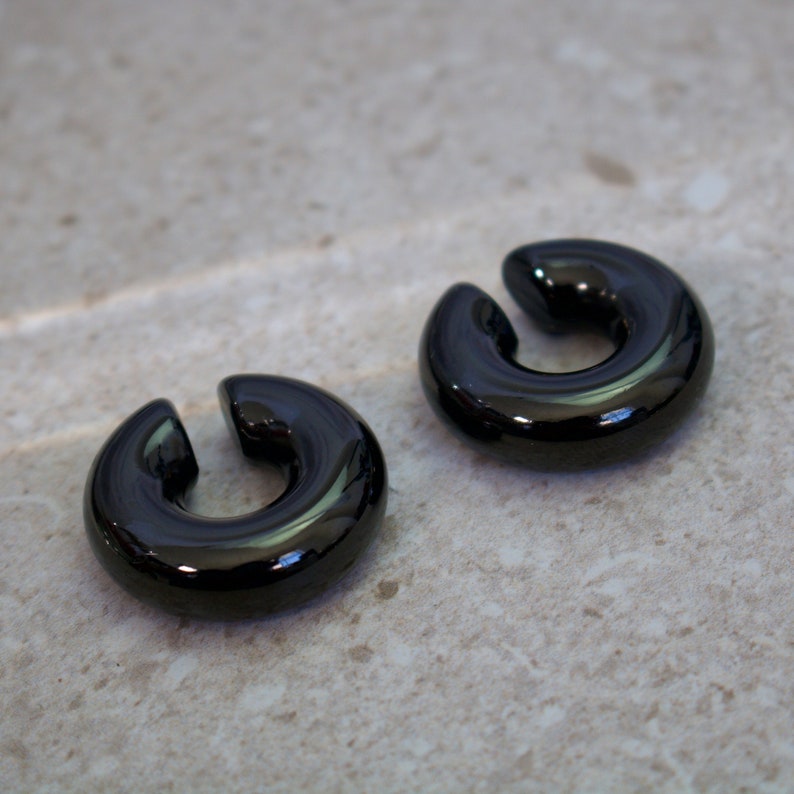 Chunky Ear Cuff Earrings, Chunky Cylindrical Ear Cuff Earrings, Classic ...