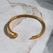 Open Minimal Cuff Bracelet, Slim Chunky End Gold Cuff Bracelet, Open ...
