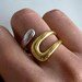 Chunky Two Tone Statement Ring, Modern Gold and Silver Design Ring, Two ...