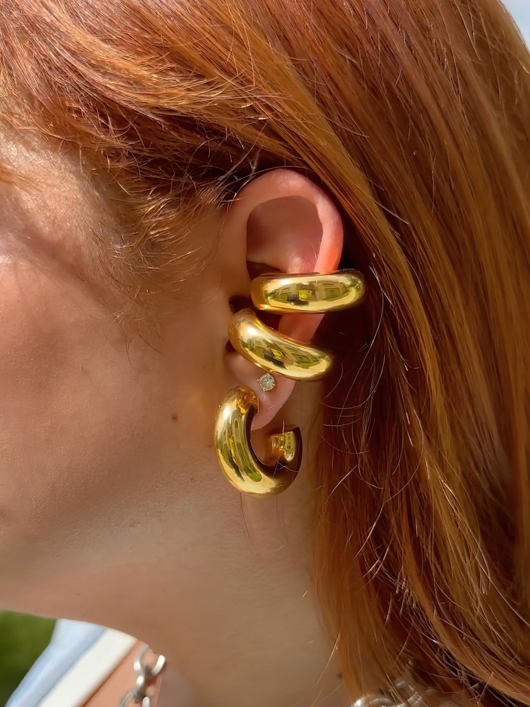 Chunky Ear Cuff Earrings, Chunky Gold Ear Cuff Earrings, Classic C ...