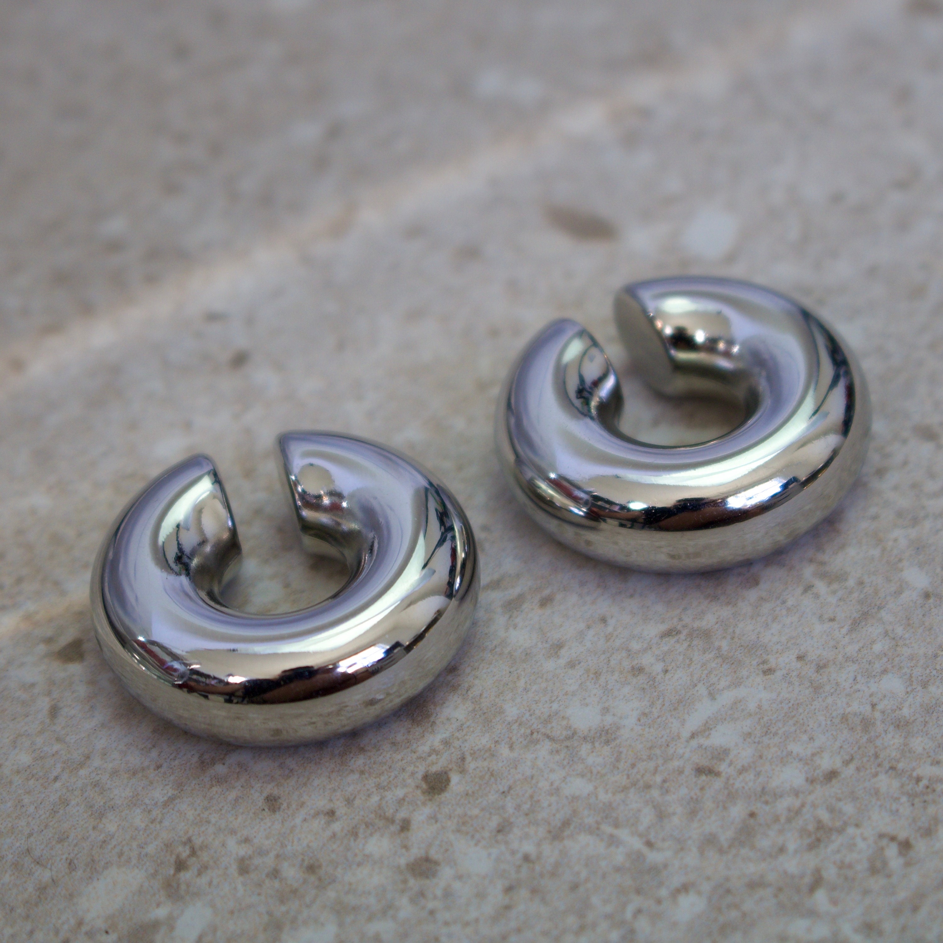 Chunky Ear Cuff Earrings, Chunky Cylindrical Ear Cuff Earrings, Classic ...