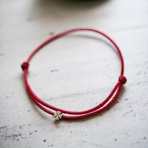 Clover Red String Bracelet, Protection Bracelet, Amulet Kabbalah Red ...