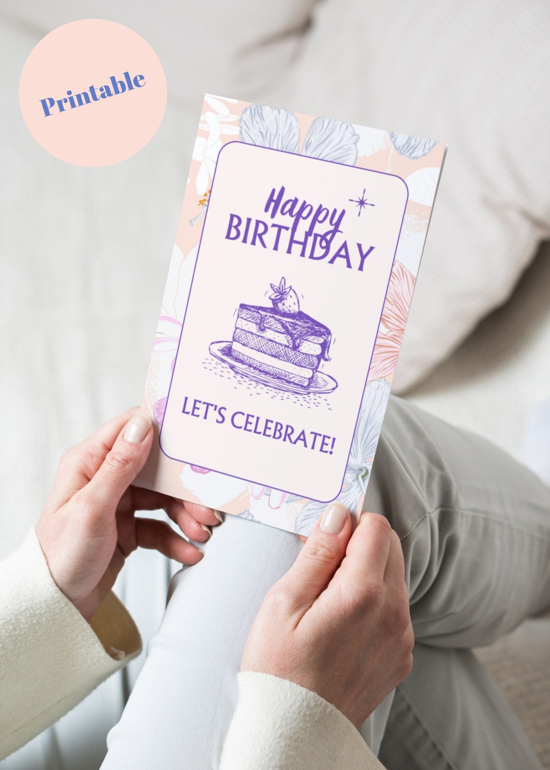 Celebration Printable Birthday Card Greeting Card Happy Birthday Card ...