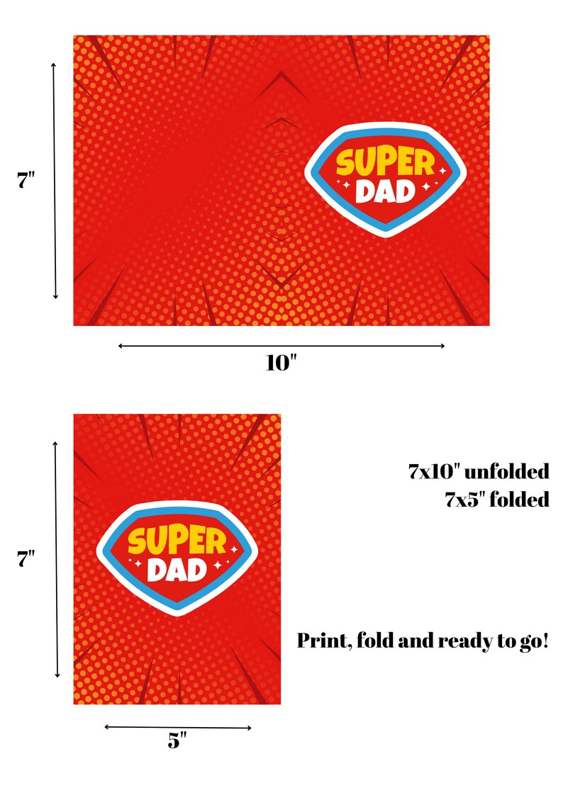 Superdad Printable Fathers Day Card Greeting Card Happy - Etsy