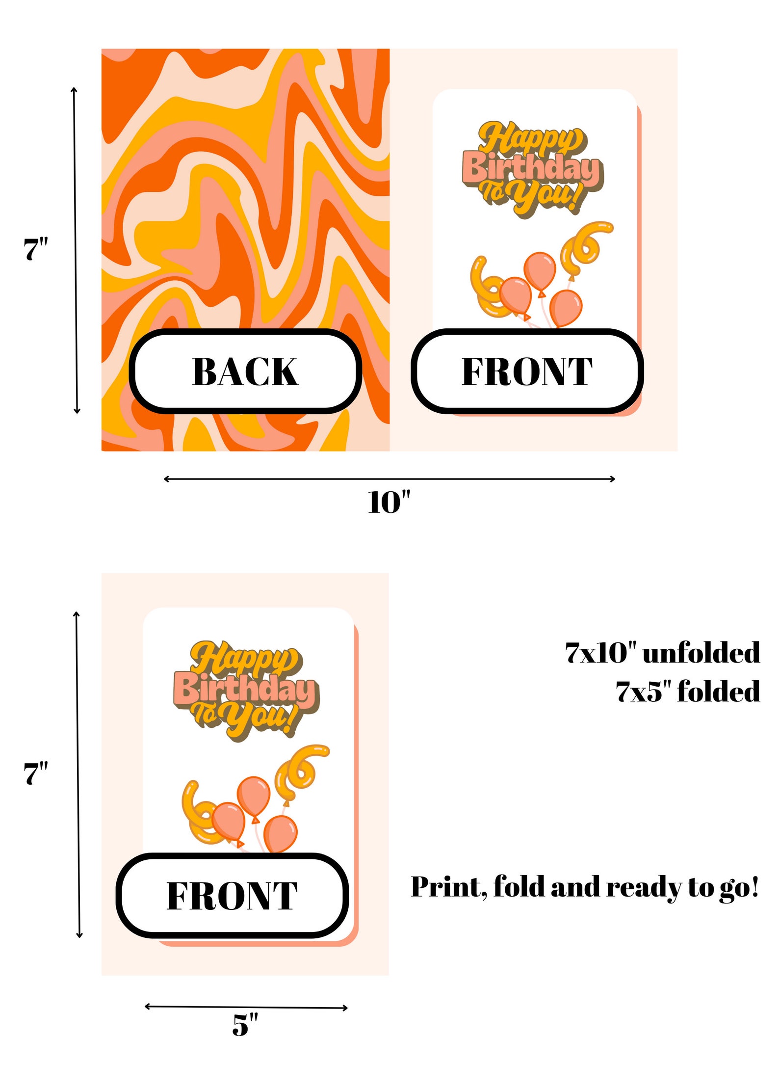 Groovy Printable Birthday Card | Greeting Card | Happy Birthday Card ...