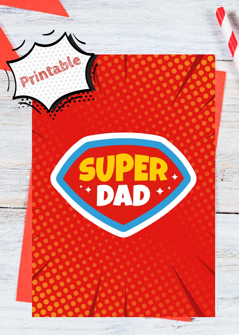 Superdad Printable Fathers Day Card Greeting Card Happy - Etsy