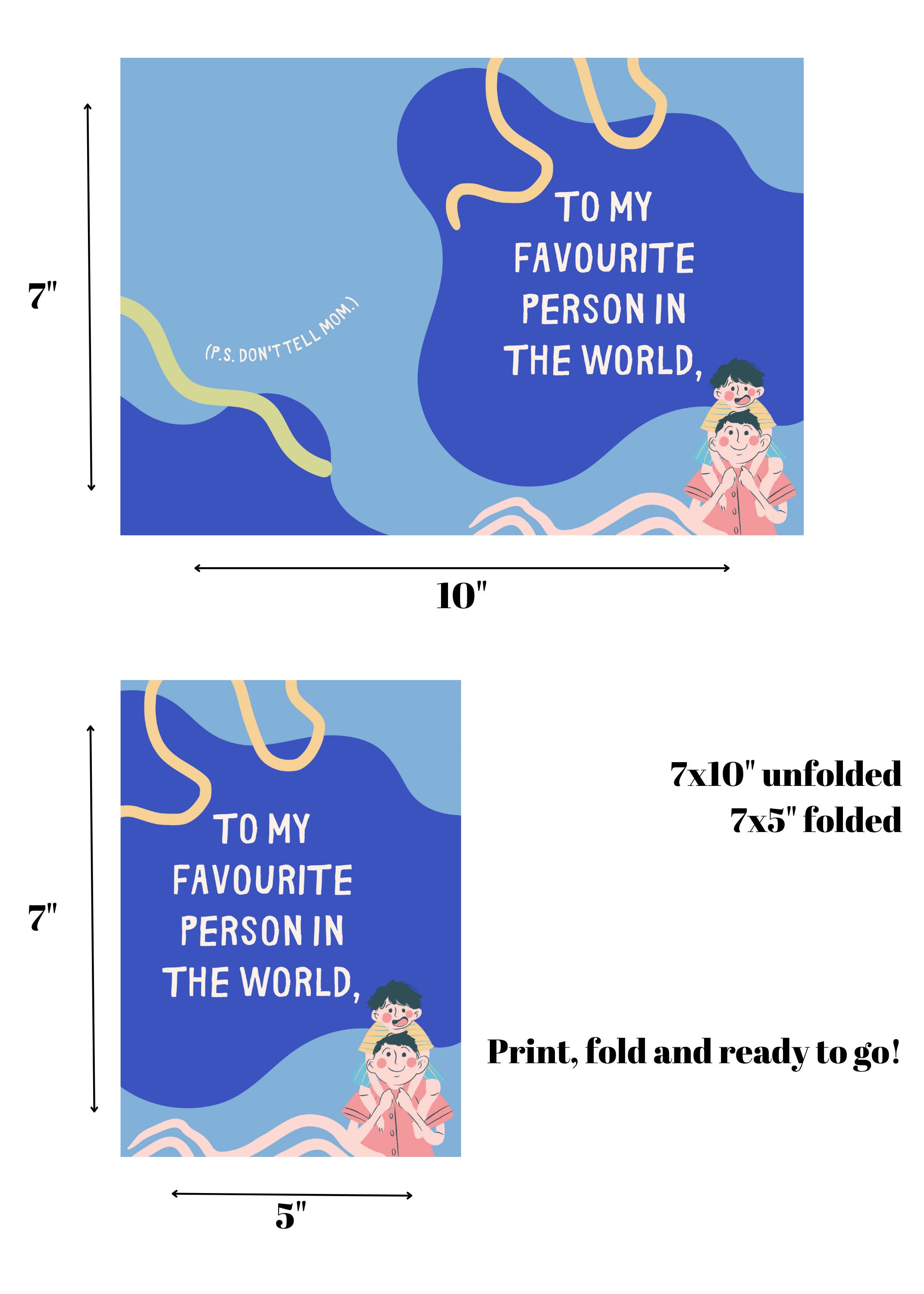 Favourite Person Printable Fathers Day Card Greeting Card Happy Father ...